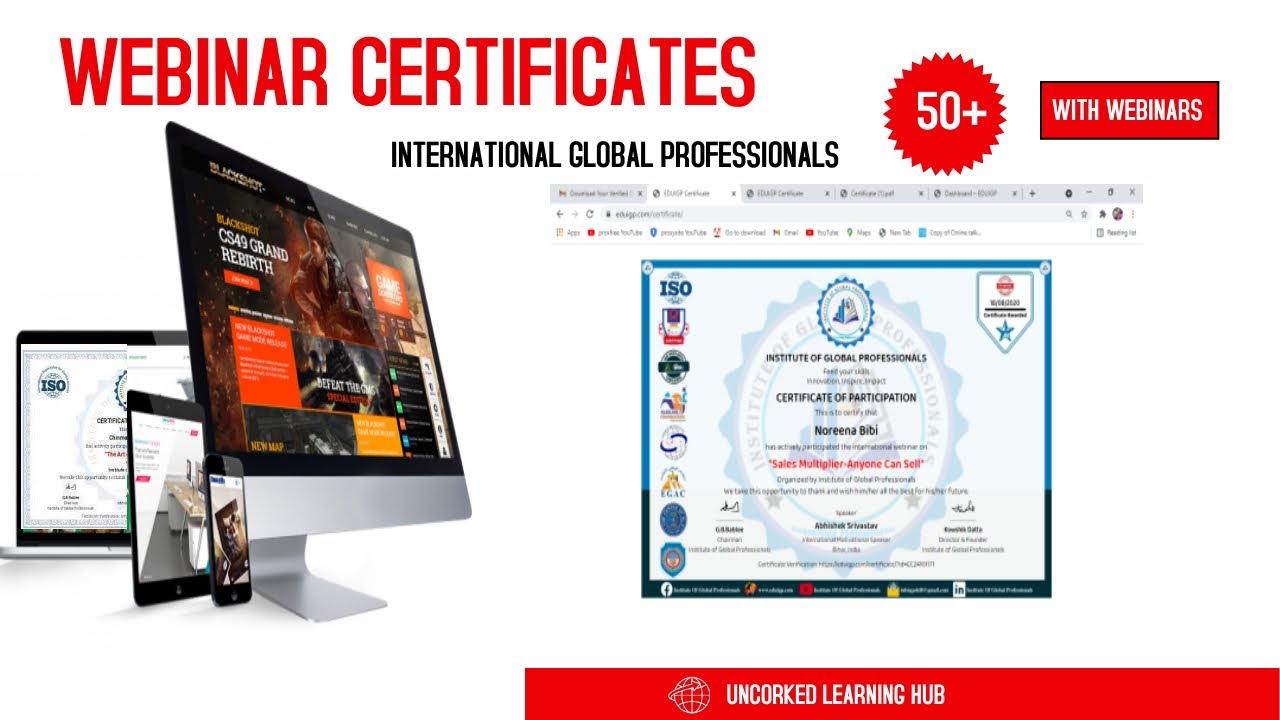 Free Webinar Certificates- Institute Of Global Professionals- Free ...