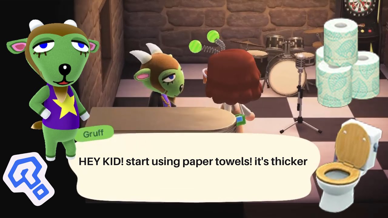 GRUFF AND HIS PAPER TOWEL - ANIMAL CROSSING FUNNY MOMENTS - YouTube