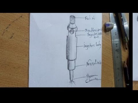how to draw engine fuel injector. Engine drawing. how to draw engine ...