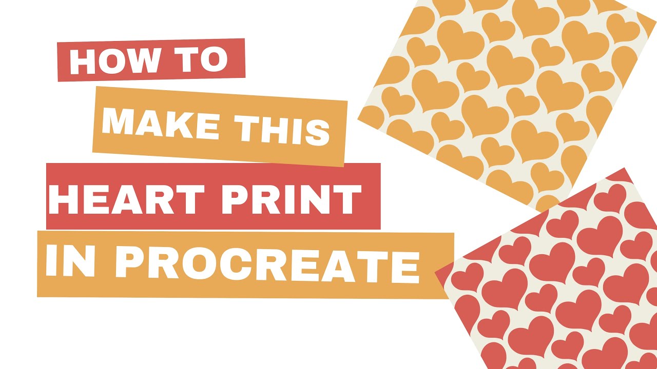 How to make a simple heart pattern in procreate - seamless repeated ...
