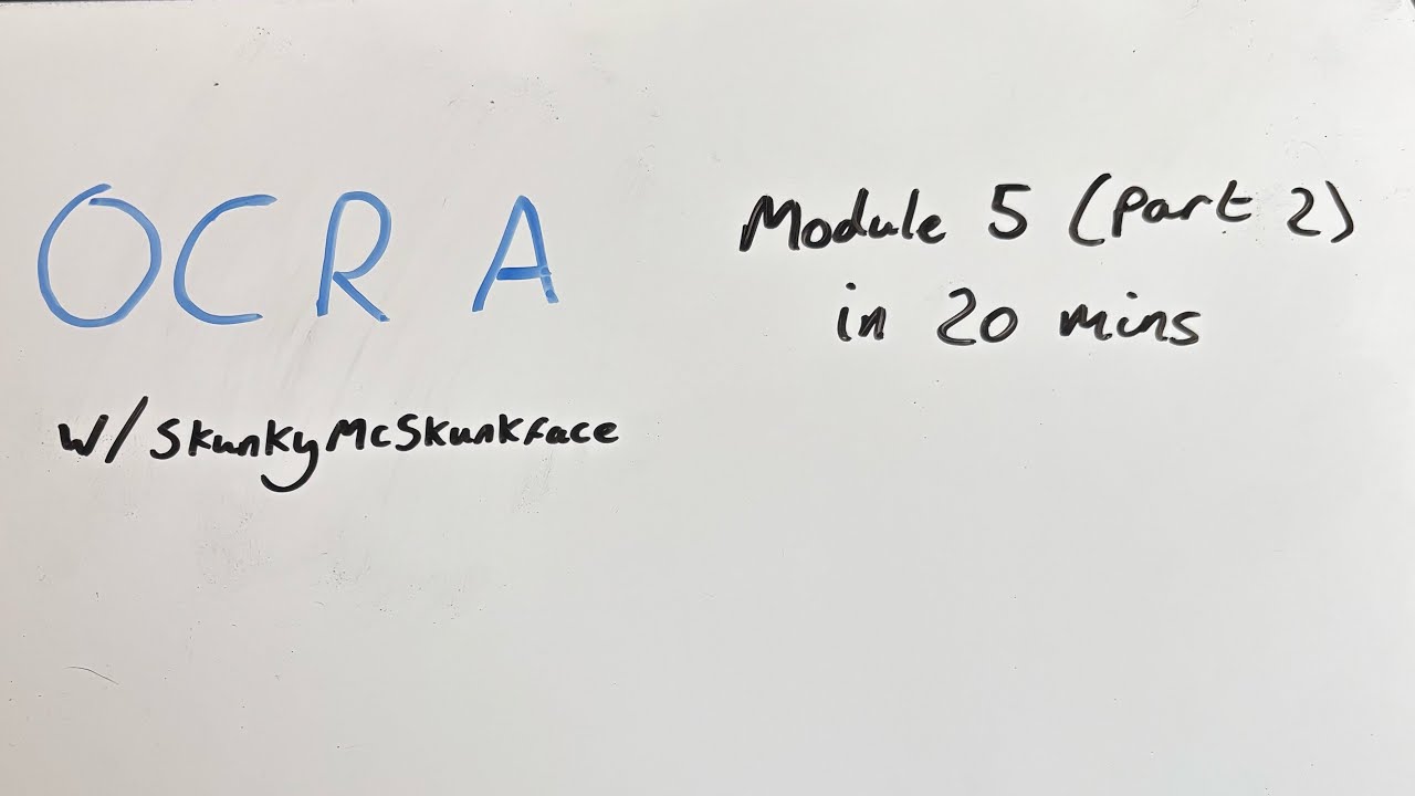 The entirety of OCR A A level Chemistry Module 5 (Part 2) in 20 mins ...