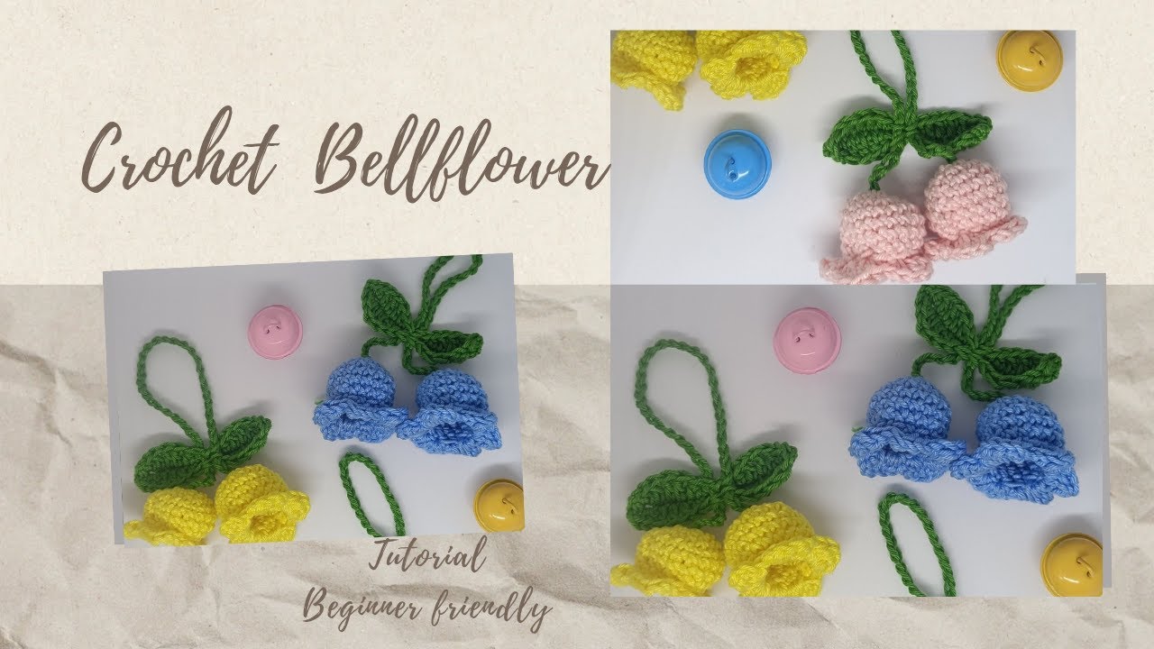 Easy Crochet Bellflower Keychain beginner tutorial #crochetbeginners ...