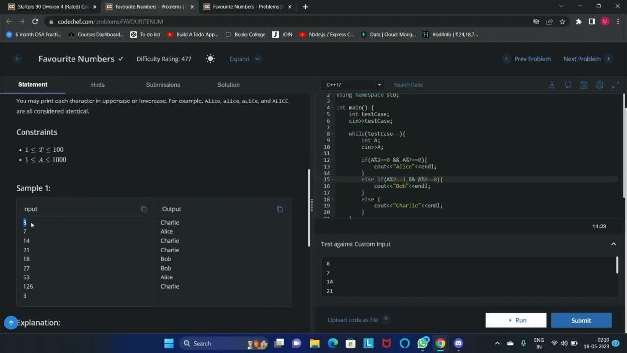 Favourite Numbers | | CodeChef Starters 90 | | Hindi | | C++ Solution ...