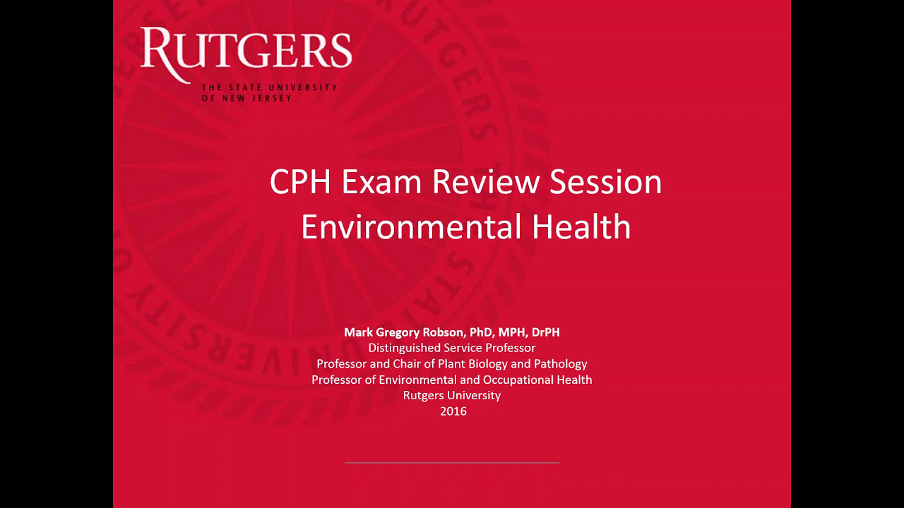 CPH Study Session Webinar - Environmental Health - YouTube
