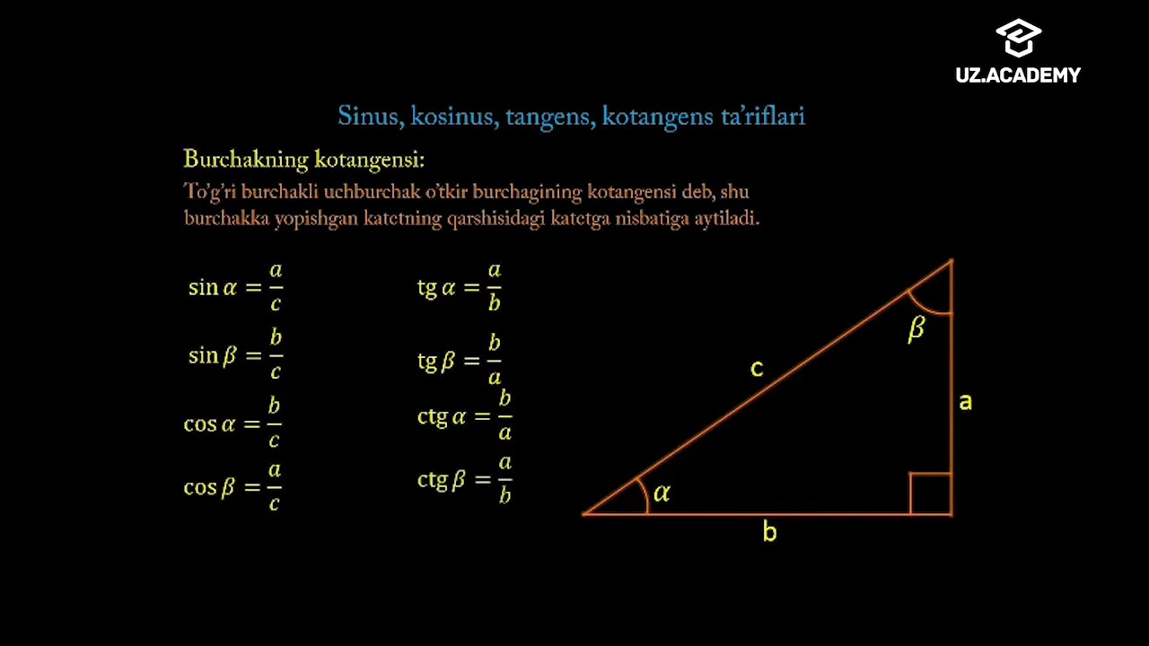 To'g'ri burchakli uchburchak(Geometriya) - YouTube
