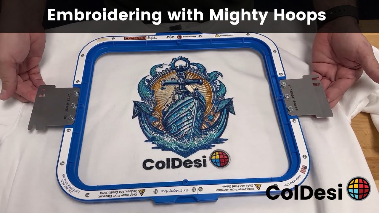 Embroidering with Mighty Hoops and the Avance 1501C - YouTube