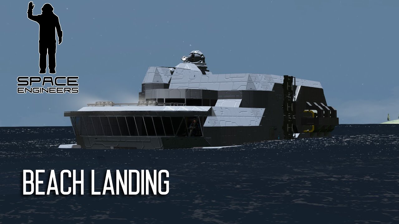 Space Engineers - Beach Landing (Water Mod) - YouTube
