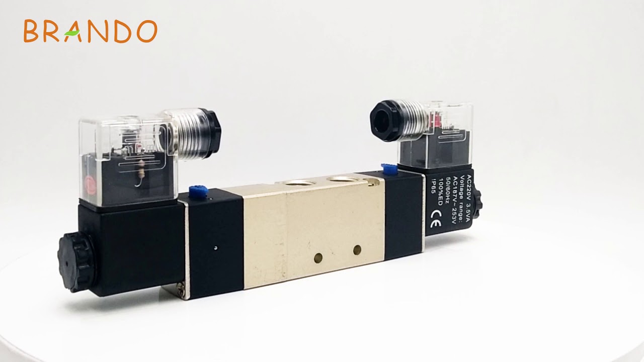 4V220-08 1/4'' NPT Airtac Type Pneumatic Solenoid Valve 5 Way 2 ...