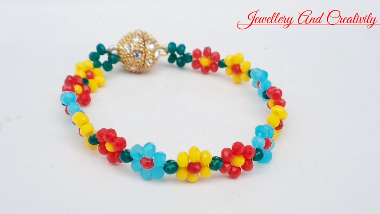 Jewelry Making At Home || How To Make Flower Bracelet || Daisy Chain ...