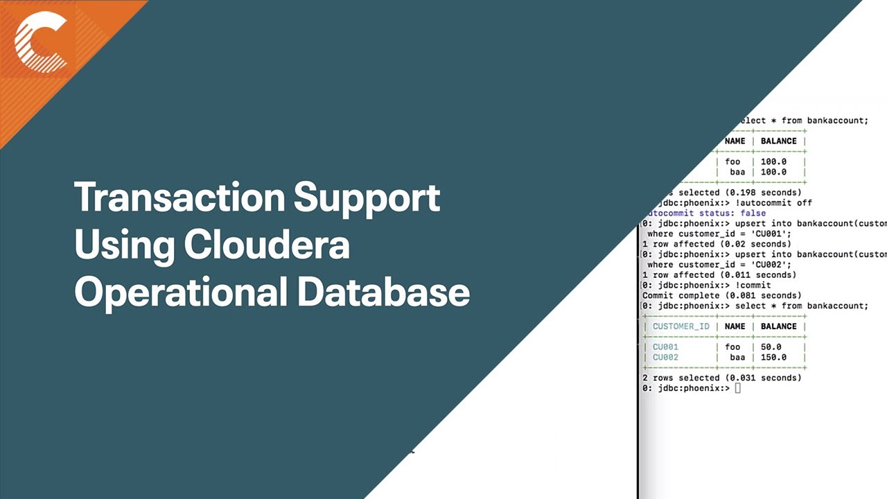 Transaction Support Using Apache Phoenix - YouTube