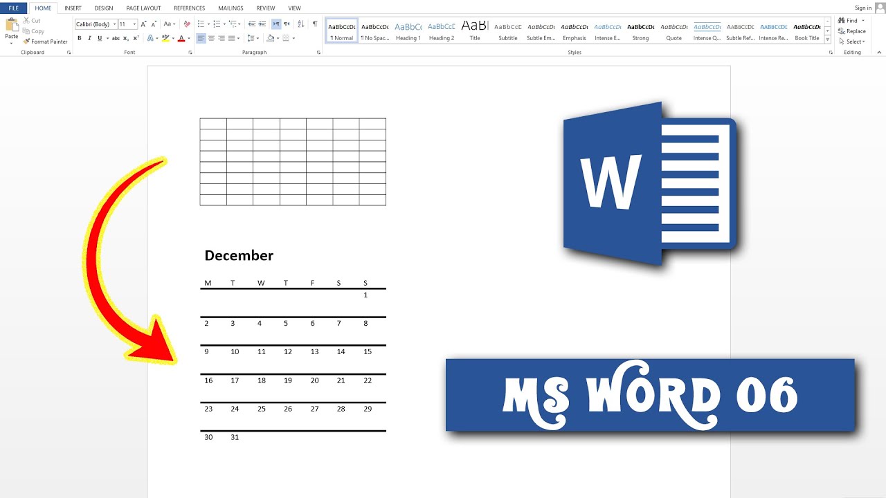 Designing a Professional Table Calendar in Microsoft Word: Step-by-Step ...