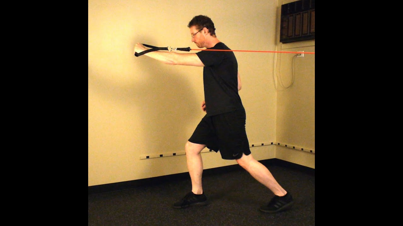 Standing Single Arm Cable/Band Chest Press Quick Demo - YouTube