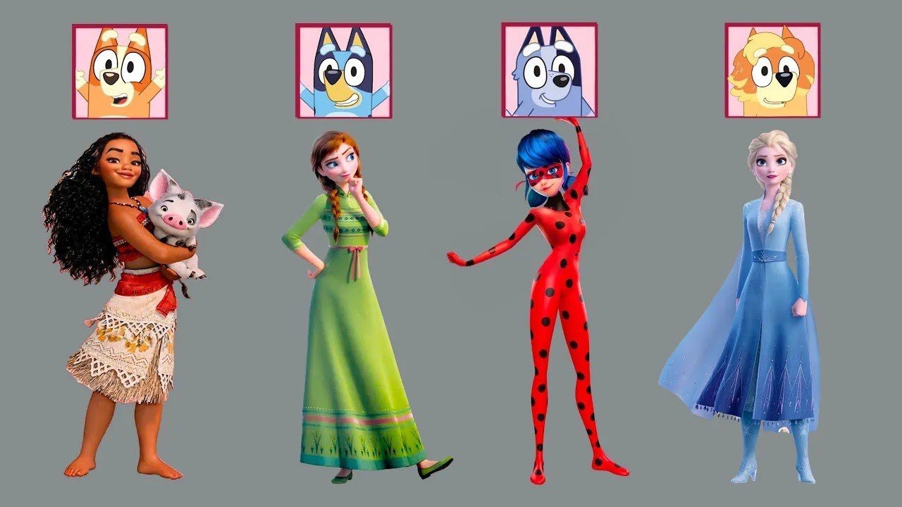 Incredible! Elsa, Ladybug, Moana, and Anna from Frozen and Miraculous ...