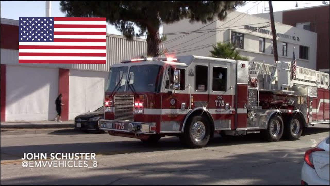 (NEW TRUCK) OCFA Truck 75 Responding - YouTube