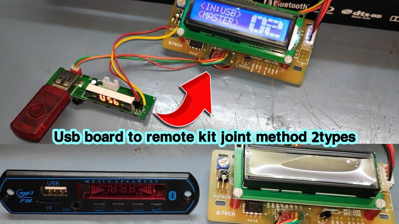 Usb board to remote kit joint method || USB panel remote kit connection ...
