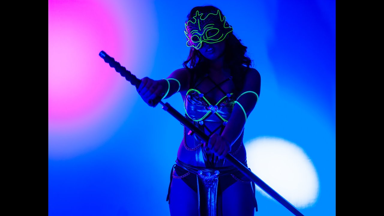 Glow Neon Samurai Warrior Photoshoot - Light Up The Night, El Wire Mask ...