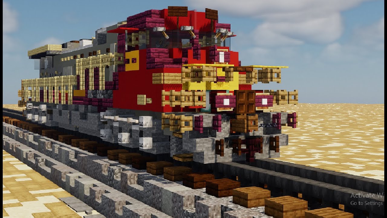 Minecraft BNSF Warbonnet Dash 9-44CW Tutorial - YouTube