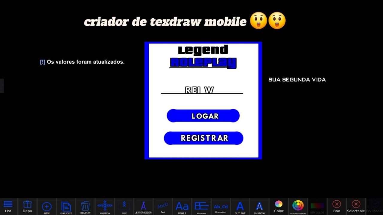 Melhor Criador de texdraw para mobile!! - YouTube