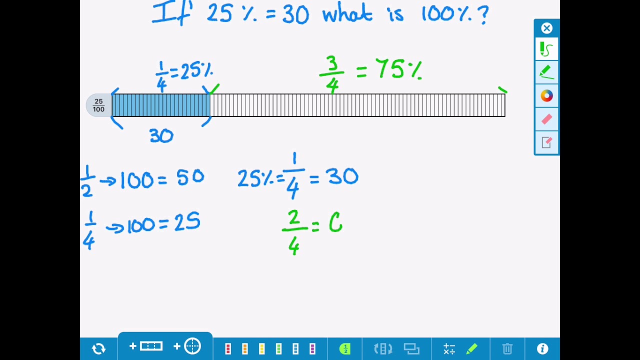 Percentages - Calculating 100% from a part - YouTube