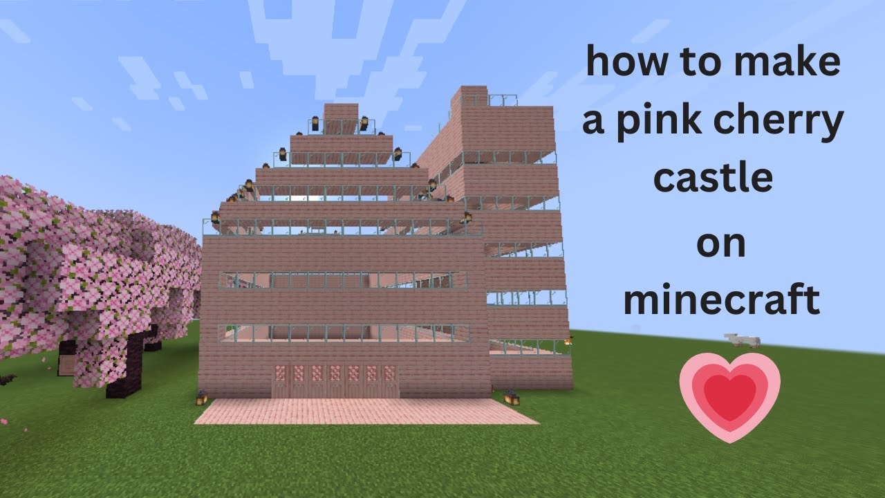 How to make a PINK CHERRY CASTLE in MINECRAFT!!💗🍒🌸 - YouTube