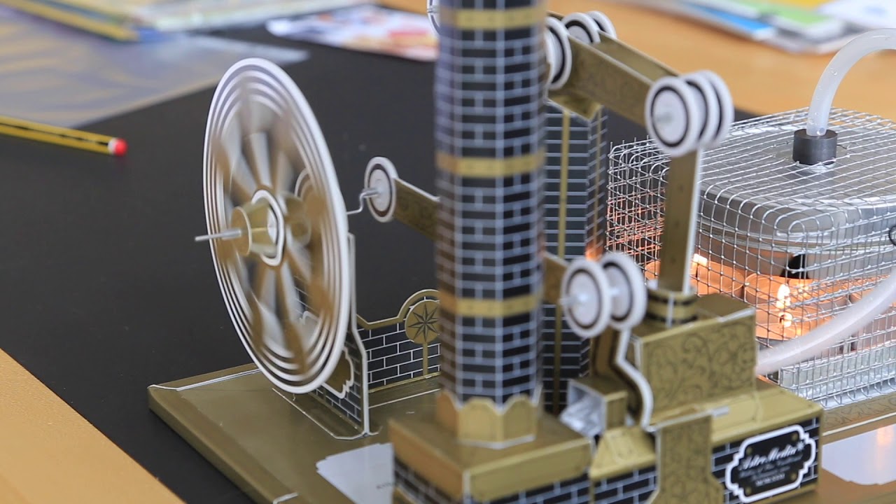 Astromedia cardboard steam engine - YouTube