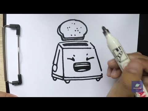 How to Draw cute toaster - YouTube