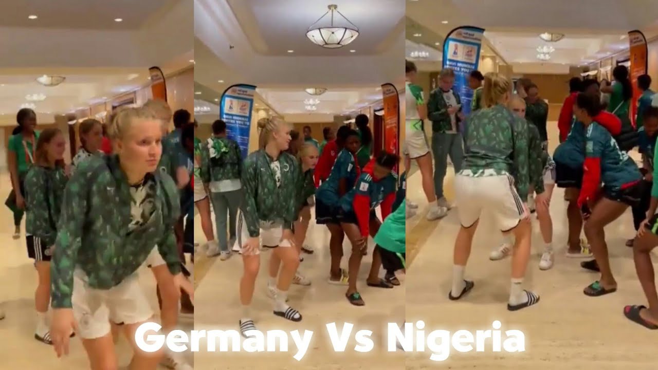 Nigeria U17 Womens team Dancing with Germany U17 at Women's Wold cup in India - YouTube