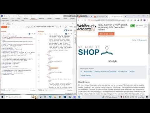 SQL injection UNION attack, retrieving data from other tables - YouTube