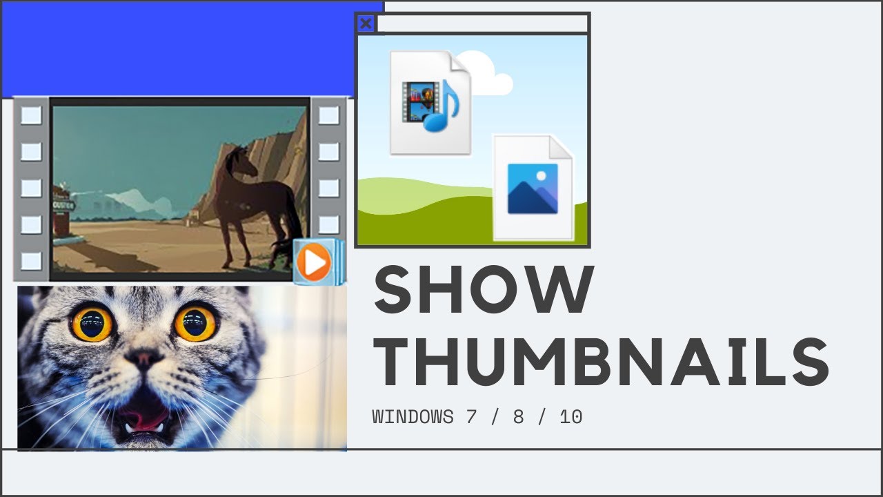 SHOW THUMBNAILS INSTEAD OF ICONS & Win 7 | Win 8 | Win 10 - YouTube