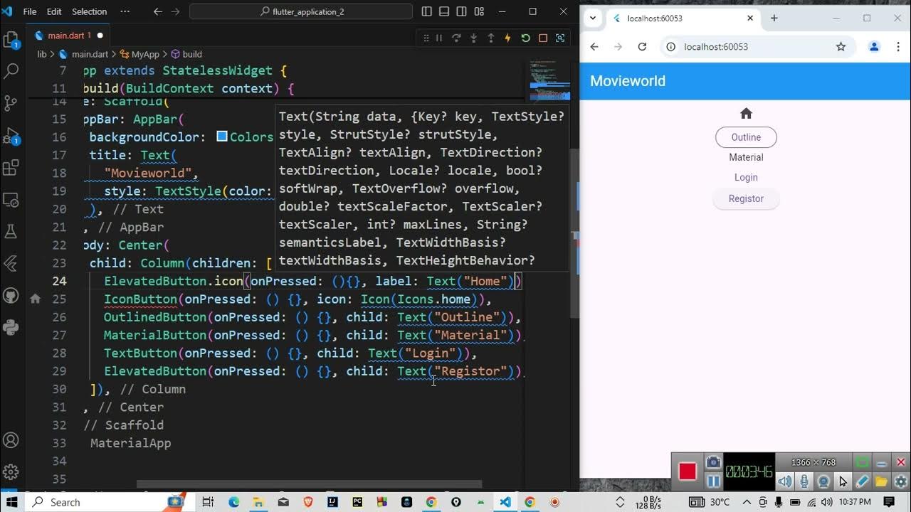Buttons in Flutter in hindi || Flutter Buttons 2024 || All Buttons in Flutter - YouTube