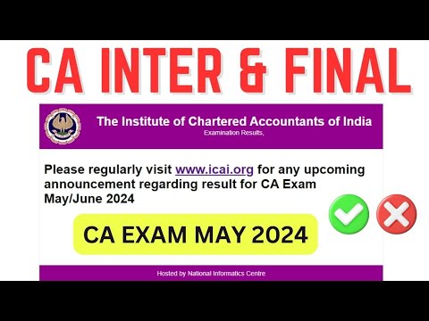 CA Inter And Final Result Big Announcement || CA Exam May 2024 - YouTube