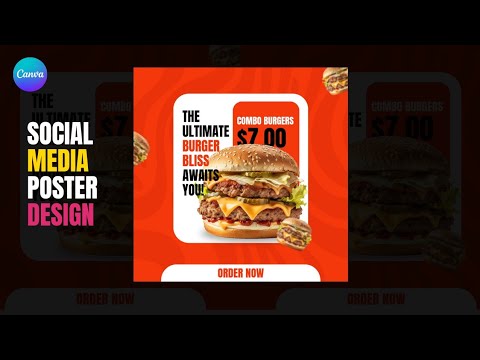 Craft an Eye-Catching Burger Promotion Poster in Canva | Day 16 - YouTube