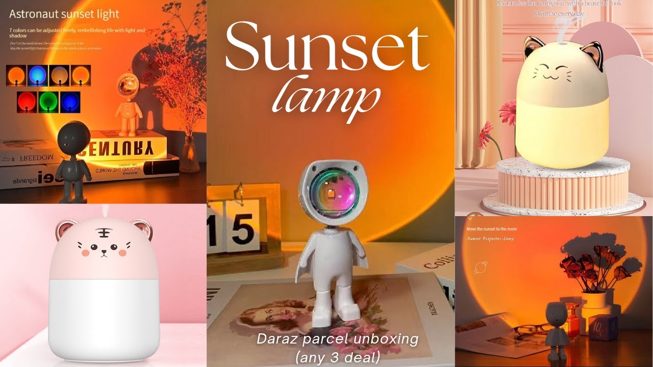 Daraz Unboxing!! Sunset lamp, Pet Humidifier, Crystal Beads - YouTube
