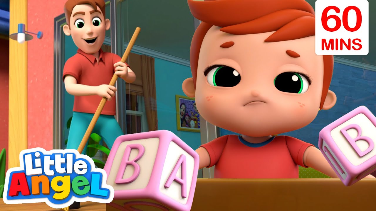 Clean Up Song🧽 | Little Angel - Kids Cartoons & Songs | Healthy Habits ...