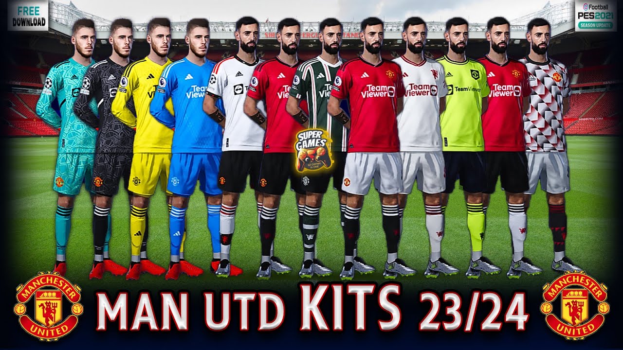PES 2021 Manchester United New Update Kits 23/24 (Sider) أحدث أطقم ...