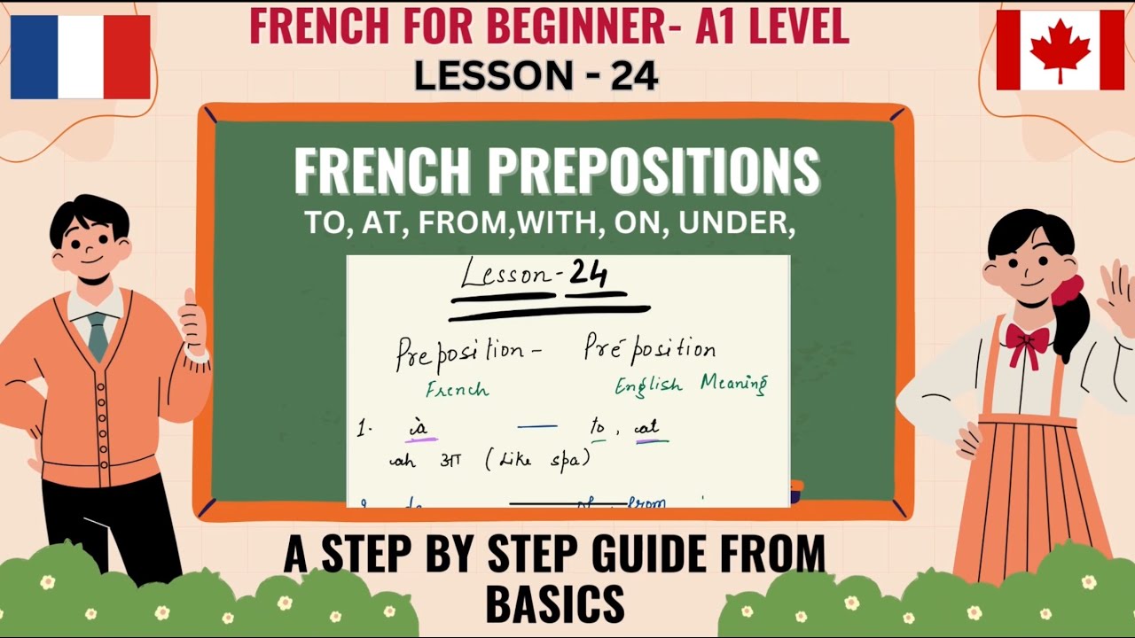 #Lesson-24👉 PREPOSITION IN FRENCH - TO, AT, FROM, WITH, ON, UNDER A1 ...