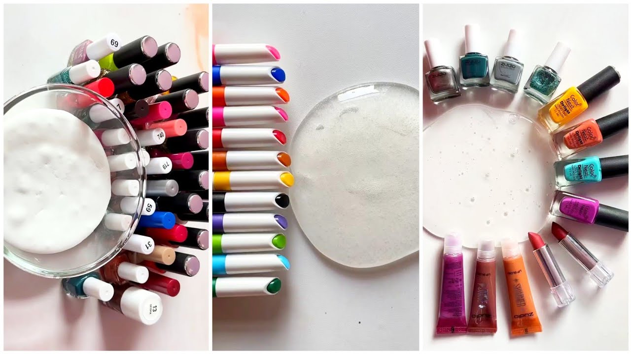 Makeup Slime Compilation || Mixing Makeup into Slime || Satisfying ASMR ...