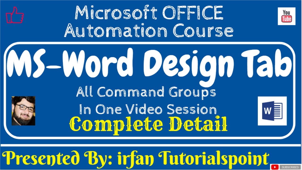 Design Tab In MS Word MS WORD 2019 Document Formatting Page Design Tab In MS Word MS WORD 2019 Document Formatting Page