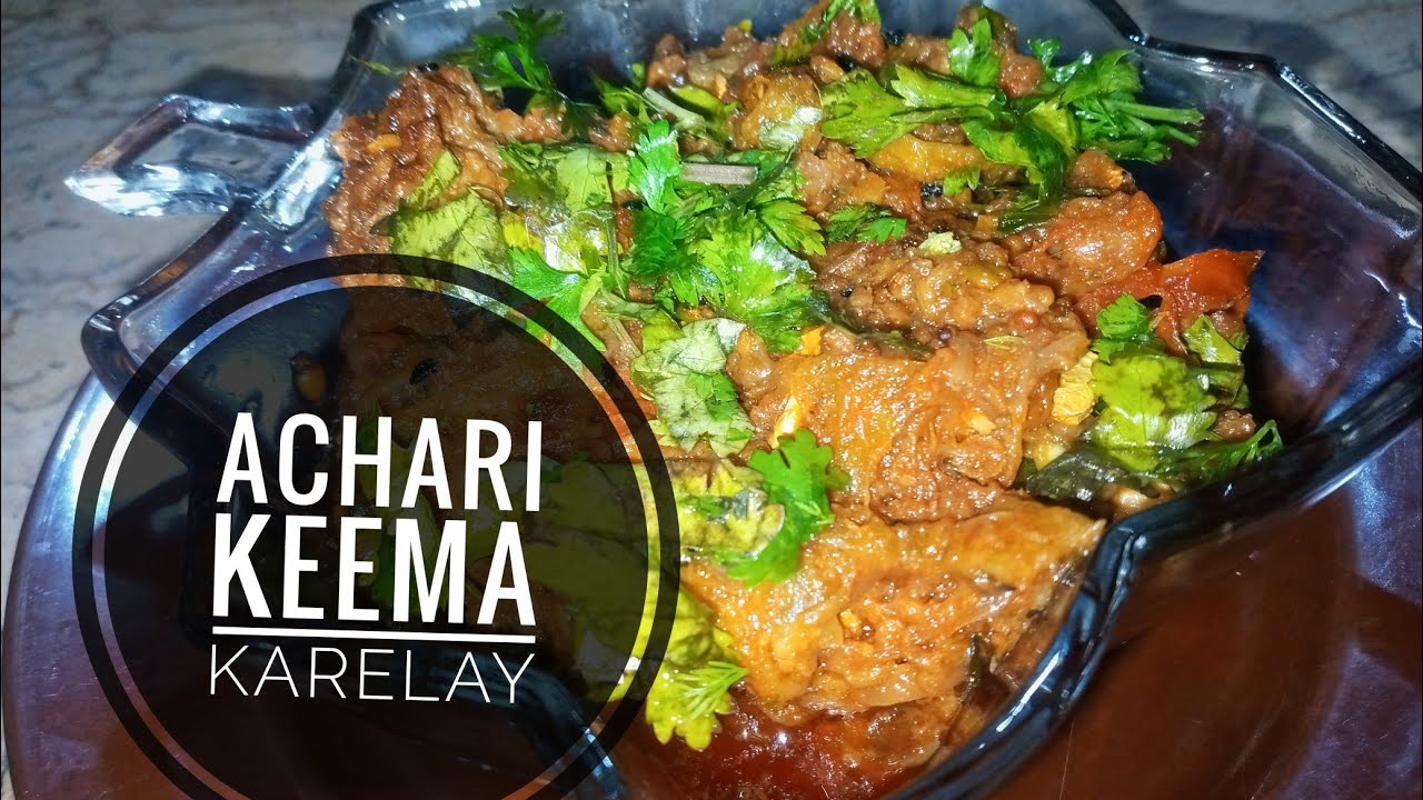 Achari Keema Karelay recipe by Mere Cuisines - YouTube