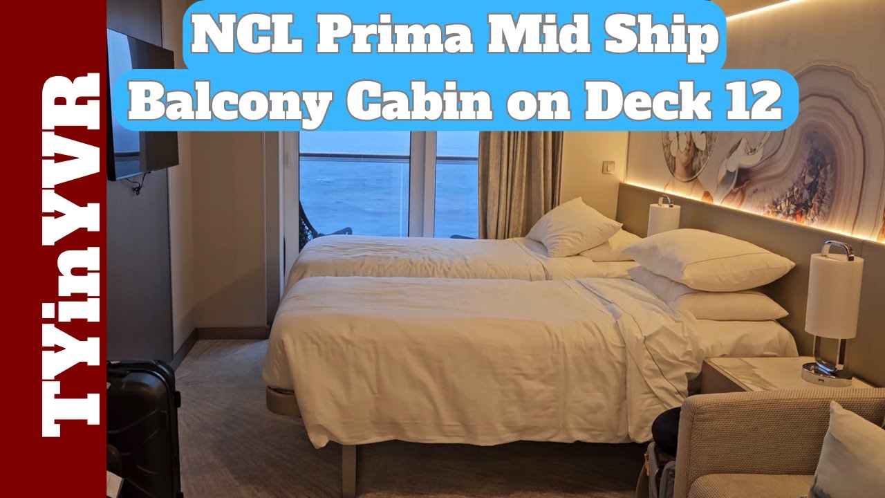 NCL Prima Mid Ship Balcony (BA) Cabin on Deck 12 - YouTube