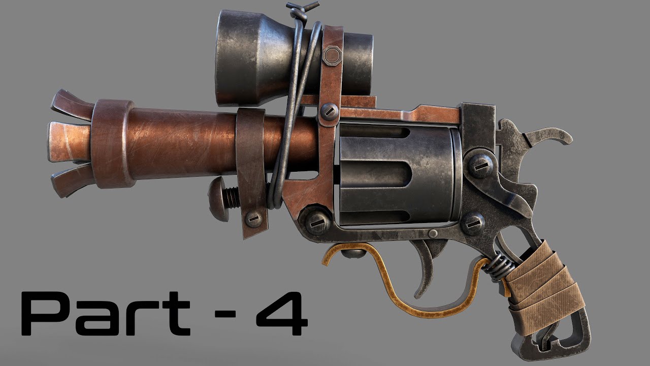 Makeshift revolver pistol Part 4 3d Modeling in Blender 3.4 - YouTube
