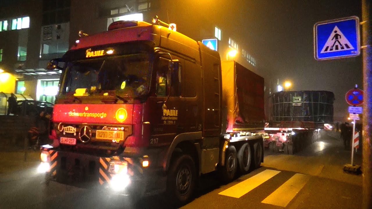 TBM Transport für Stuttgart 21! Schwertransport des TBM Hauptlager ...