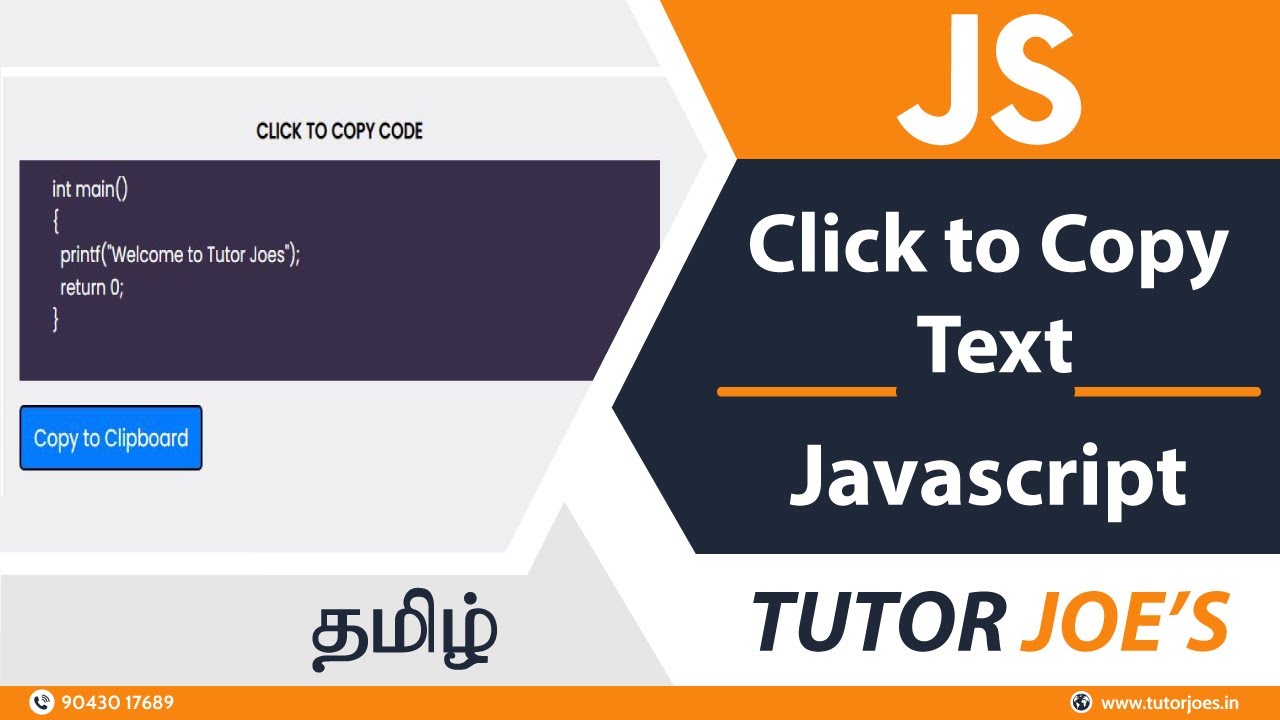 Click To Copy Button For Your Programming Blog In Javascript Tutor 9369