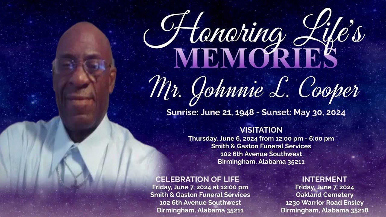 Celebration of Life for Mr. Johnnie L. Cooper - YouTube