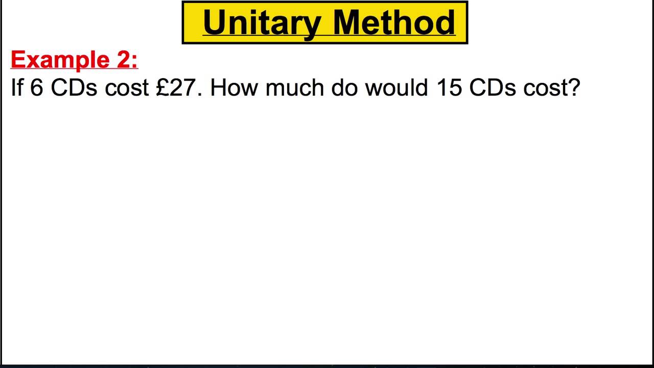 Unitary Method (Video 4) - Year 9 - YouTube