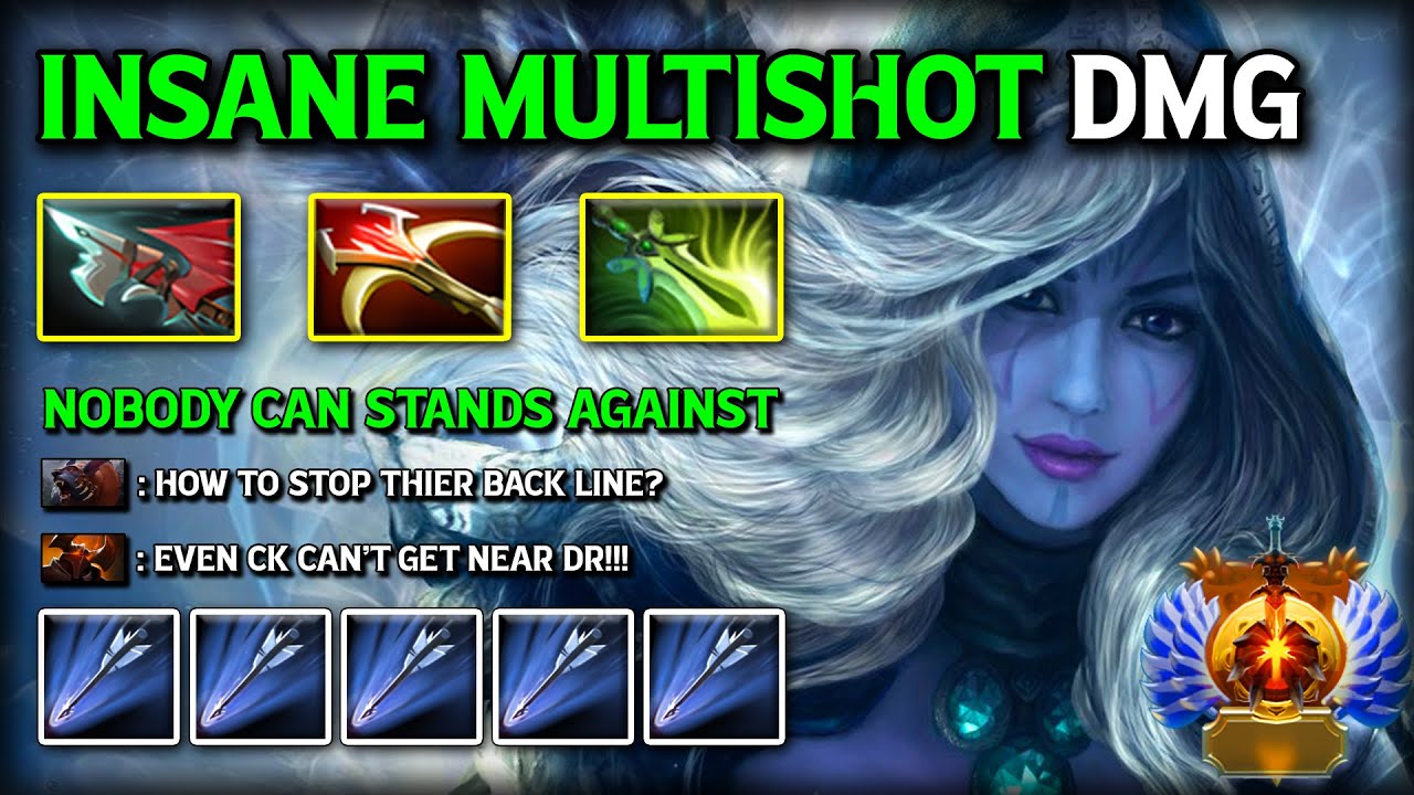 INSANE MULTISHOT DAMAGE QUEEN Drow Ranger | Daedalus + Butterfly Build ...
