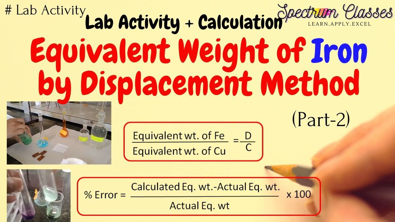 Determination of Equivalent weight of Iron by displacement method | By Iodometric titration ...