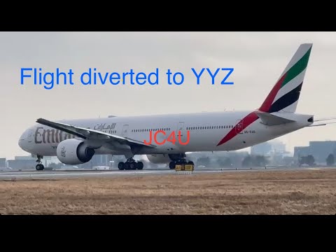 Emirates Airlines Flight EK221, A6-EQD, diverted to YYZ Toronto Pearson ...
