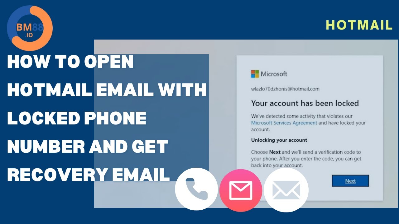How to open Hotmail Email with locked phone number and get recovery ...