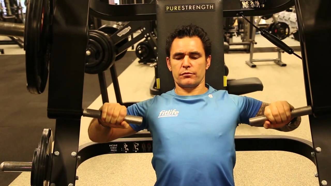 Chest - Plate Loaded Incline Chest Press - YouTube
